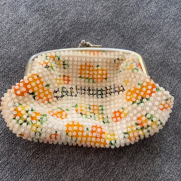 Bags | Vintage Bead Yellow White Coin Purse | Poshmark